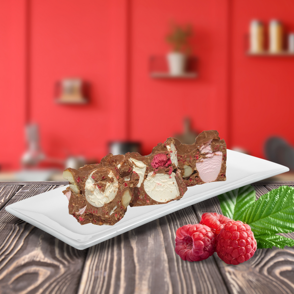 Rocky Road Raspberry and Macadamia Milk Chocolate Treat - Poppys Chocolate