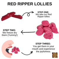 Freeze Dried Red Ripper Lollies Candy - Poppys Chocolate