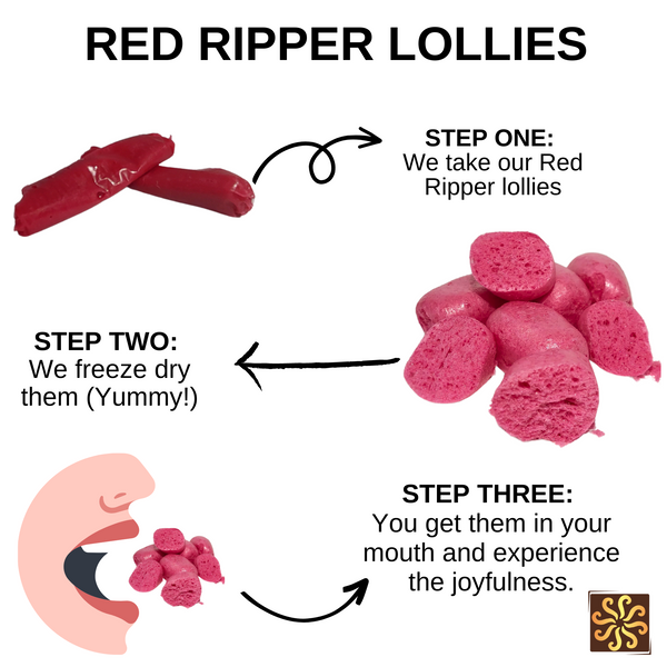 Freeze Dried Red Ripper Lollies Candy - Poppys Chocolate