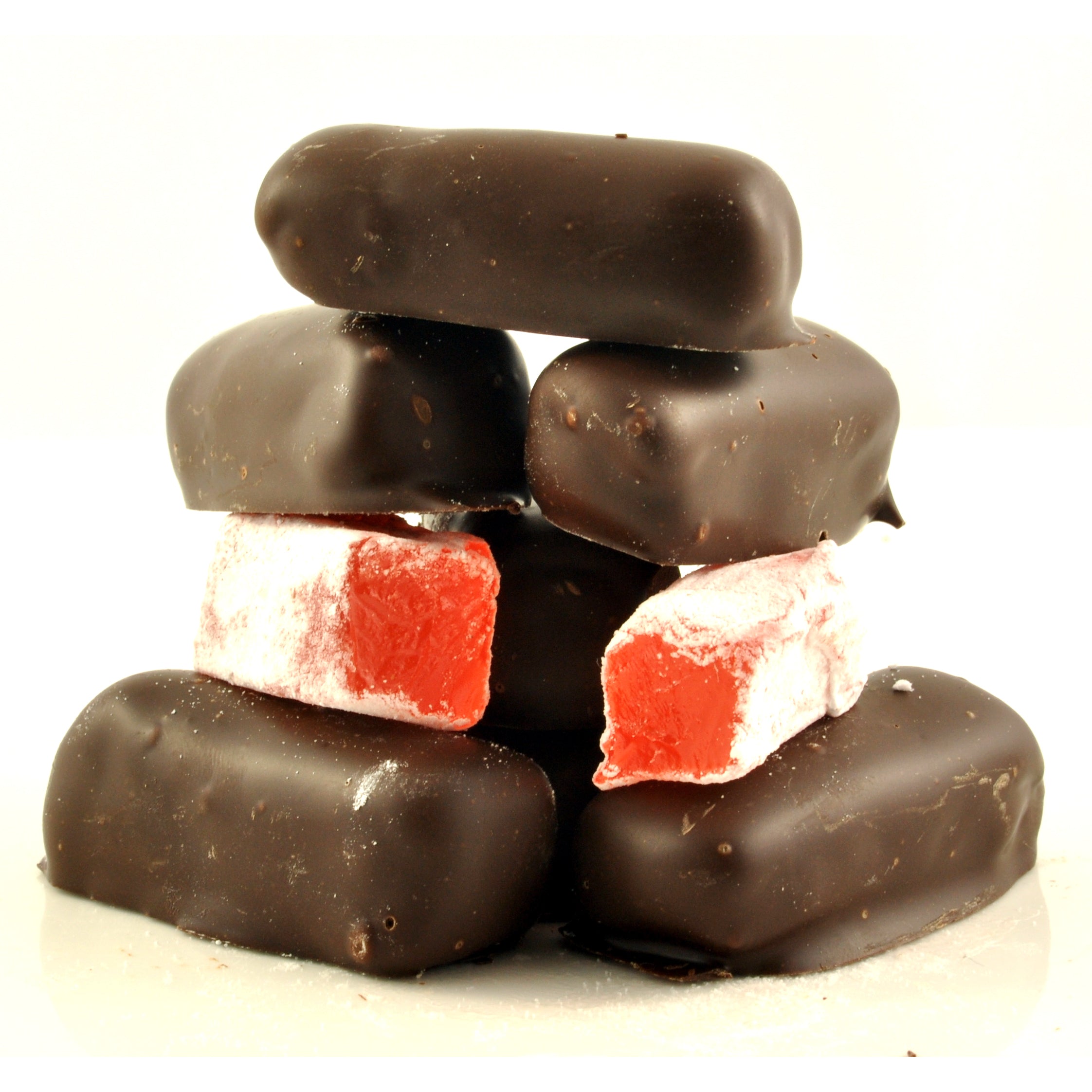 Home / Products / Chocolate Coated Turkish Delight Dark Chocolate 100g